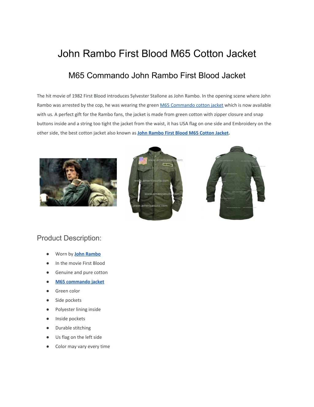 PPT - John Rambo First Blood M65 Cotton Jacket PowerPoint Presentation ...