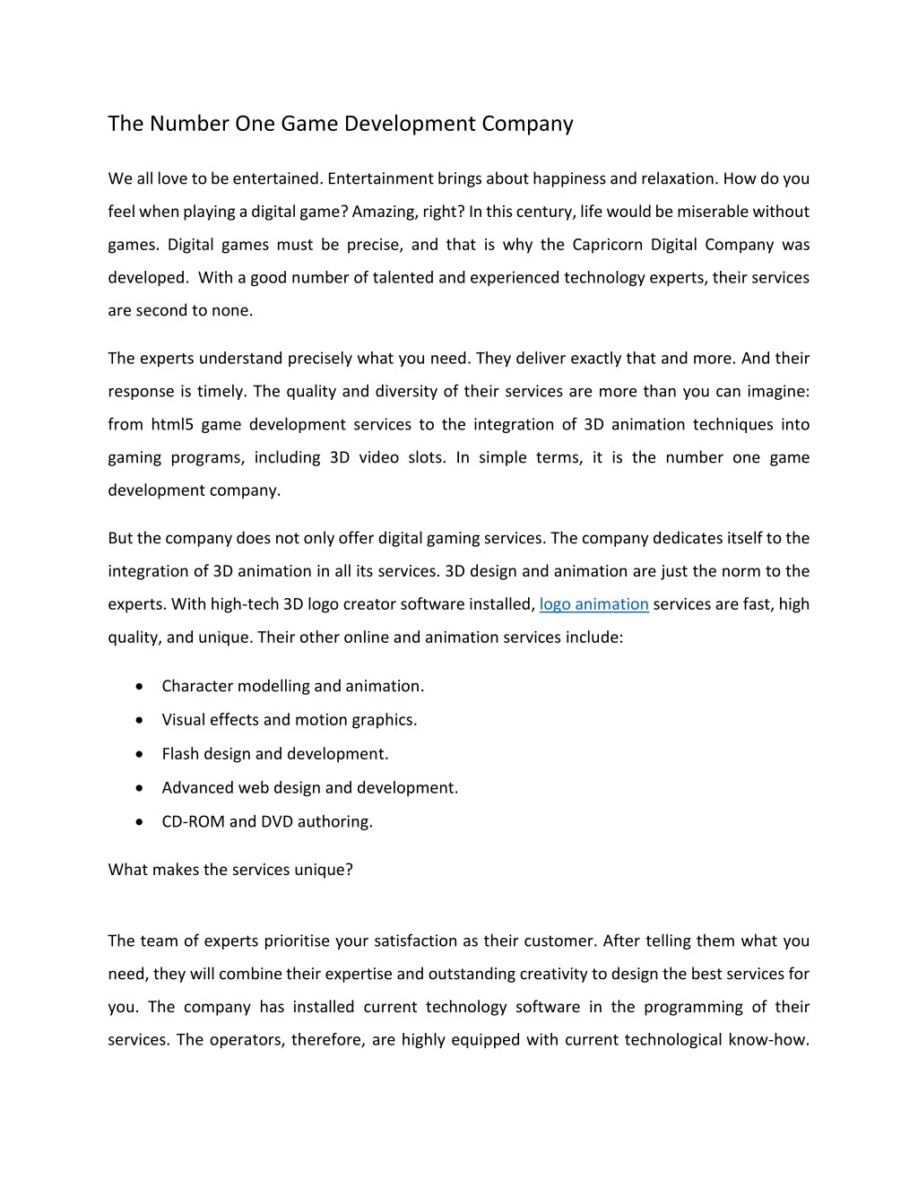 PPT - The Number One Game Development Company PowerPoint Presentation ...