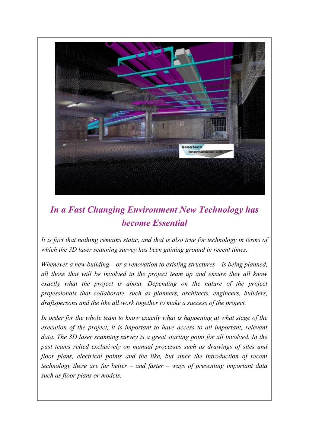 PPT - In a Fast Changing Environment New Technology has become ...