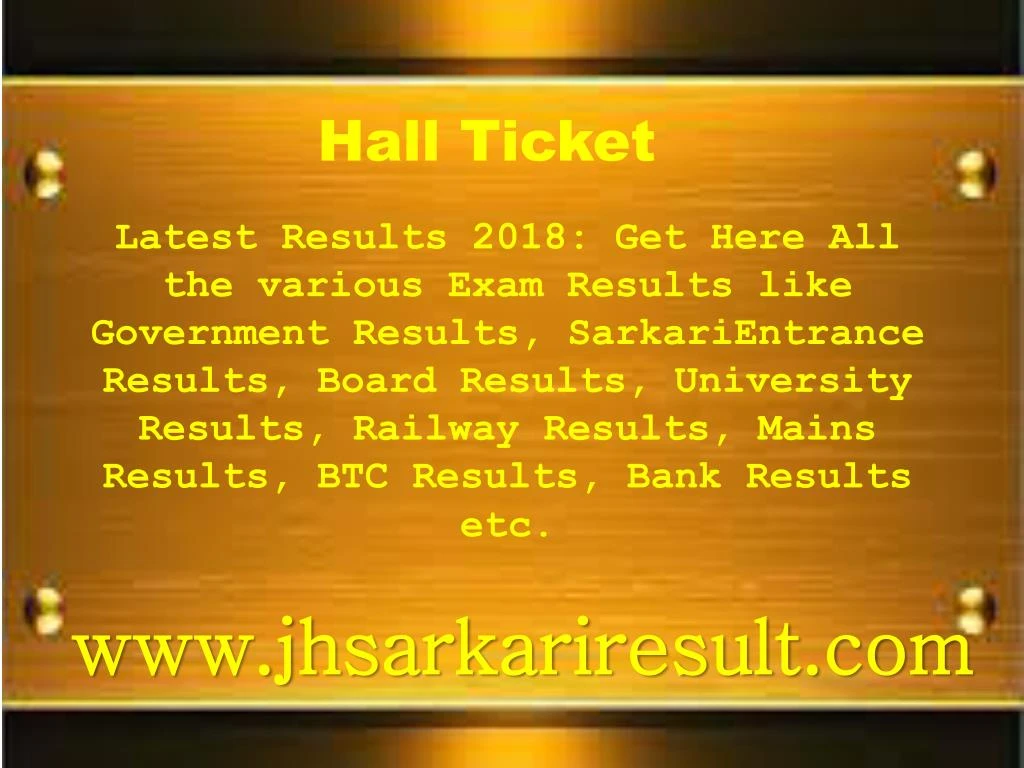 PPT - Hall Ticket PowerPoint Presentation, free download - ID:7988440