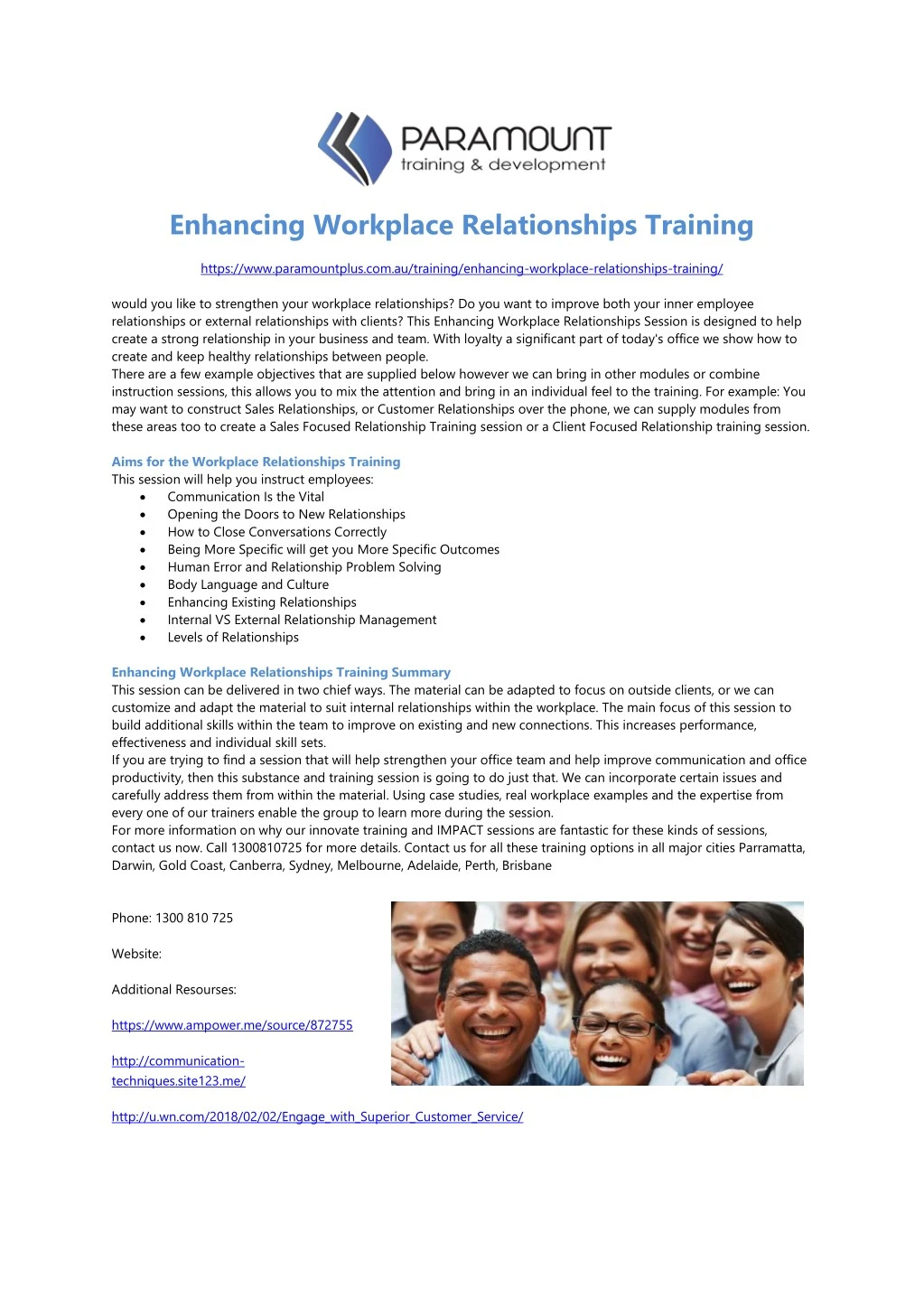 PPT - Enhancing Workplace Relationships Training PowerPoint ...