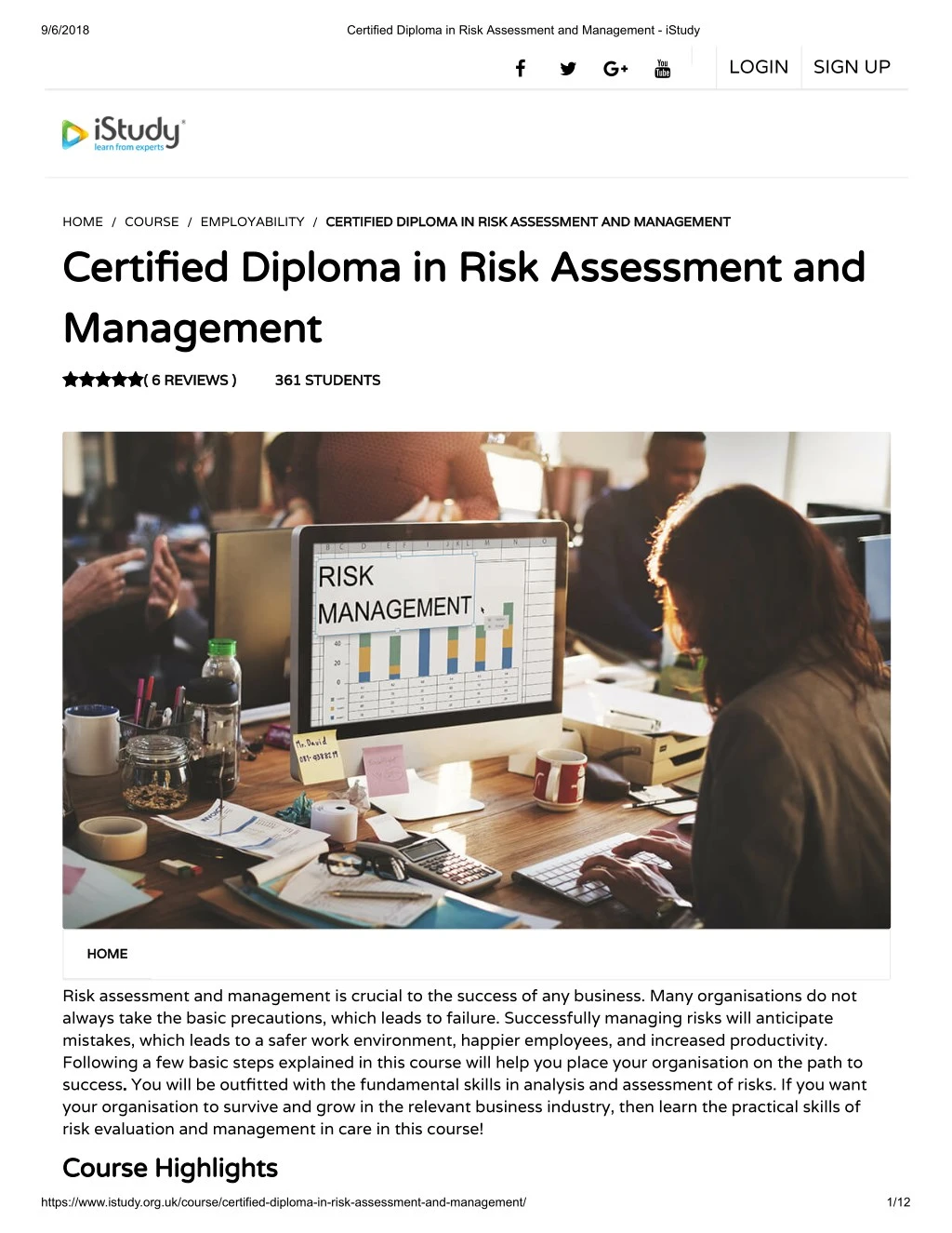 PPT - Certified Diploma in Risk Assessment and Management - istudy ...
