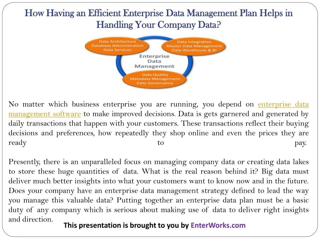 PPT - How Having an Efficient Enterprise Data Management Plan Helps in ...
