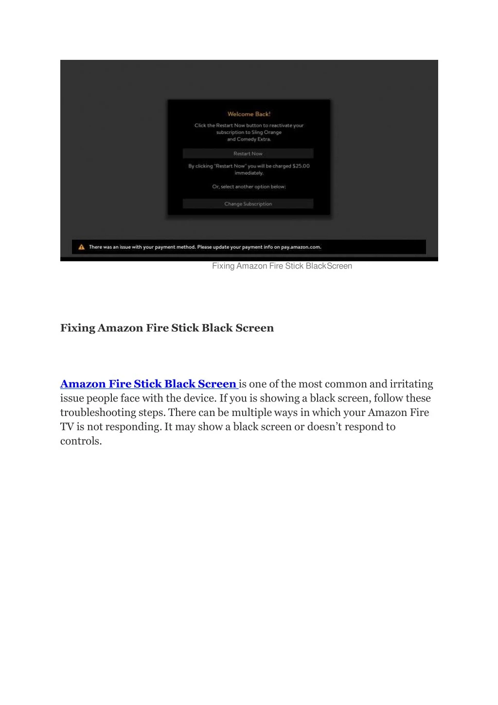 PPT - Fixing Amazon Fire Stick Black Screen PowerPoint Presentation ...