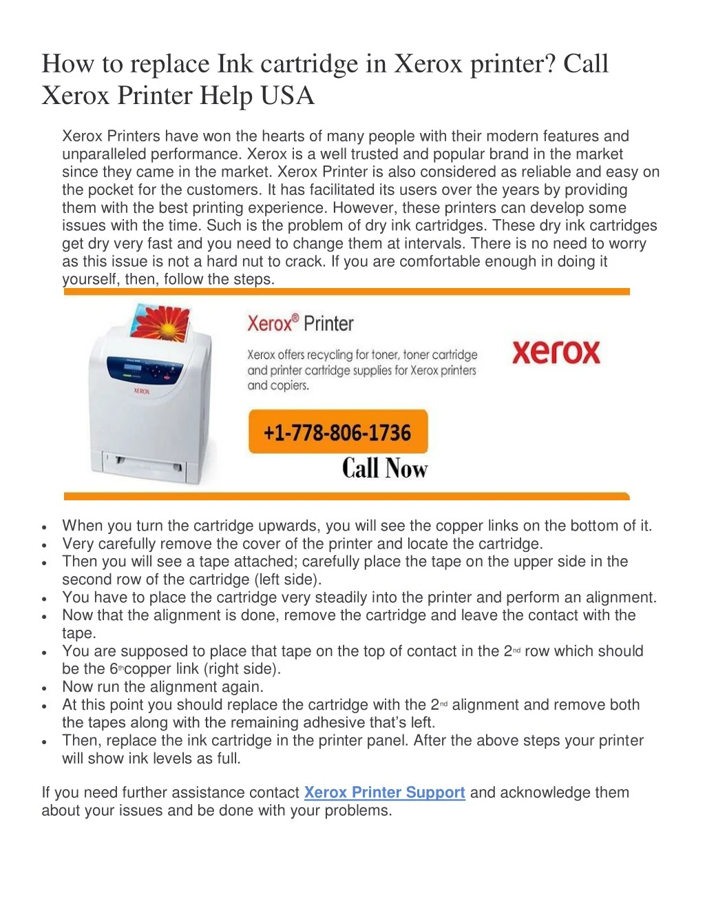 PPT - How to replace Ink cartridge in Xerox printer? Call Xerox Printer ...