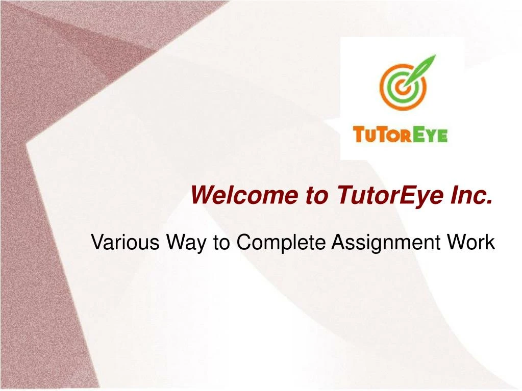 PPT - Various way to complete Assignment work PowerPoint Presentation ...