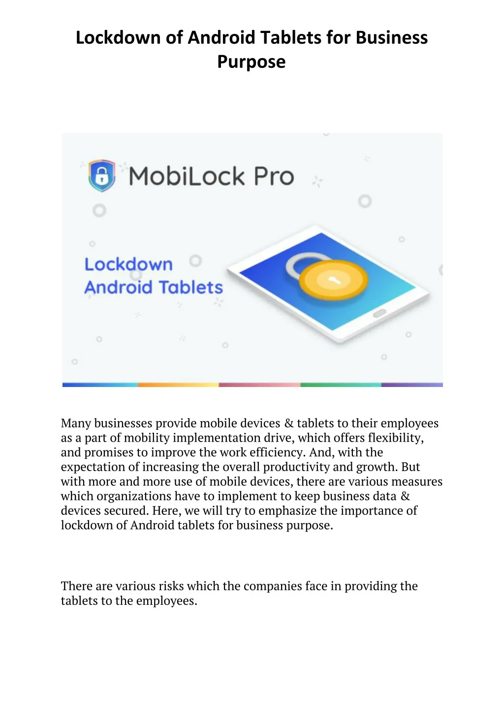 PPT - Lockdown of Android Tablets for Business Purpose PowerPoint ...