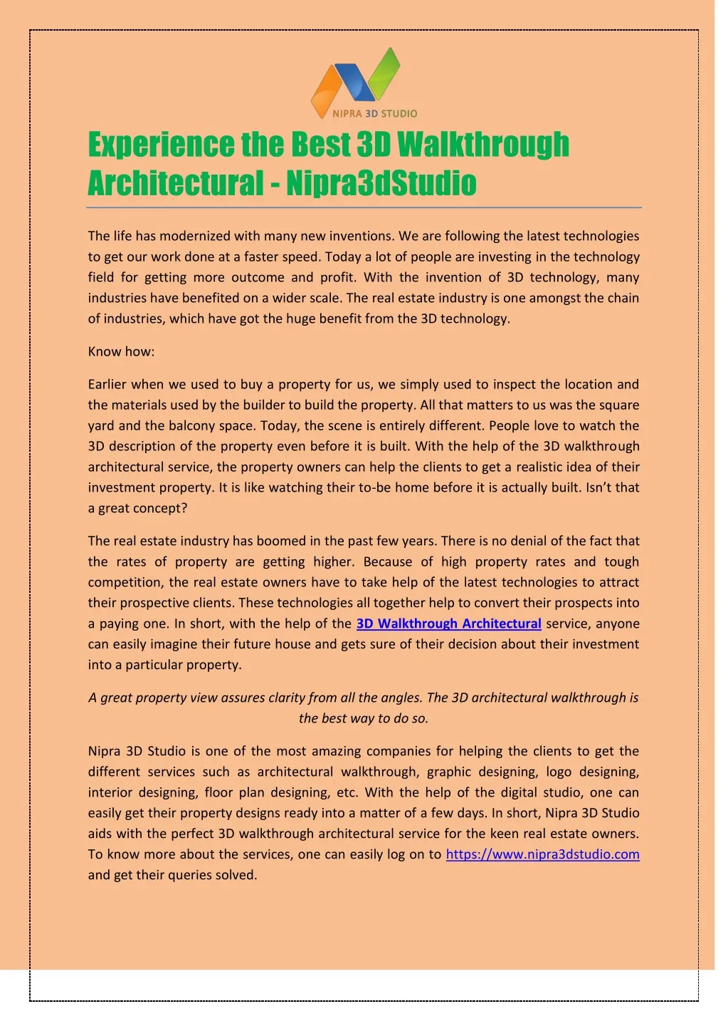 PPT - Experience the Best 3D Walkthrough Architectural - Nipra3dStudio ...