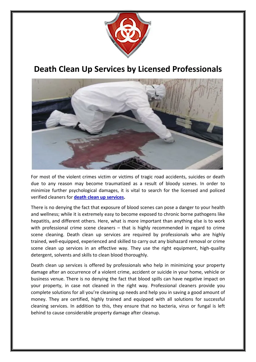 PPT - Death Clean Up Services by Licensed Professionals PowerPoint ...