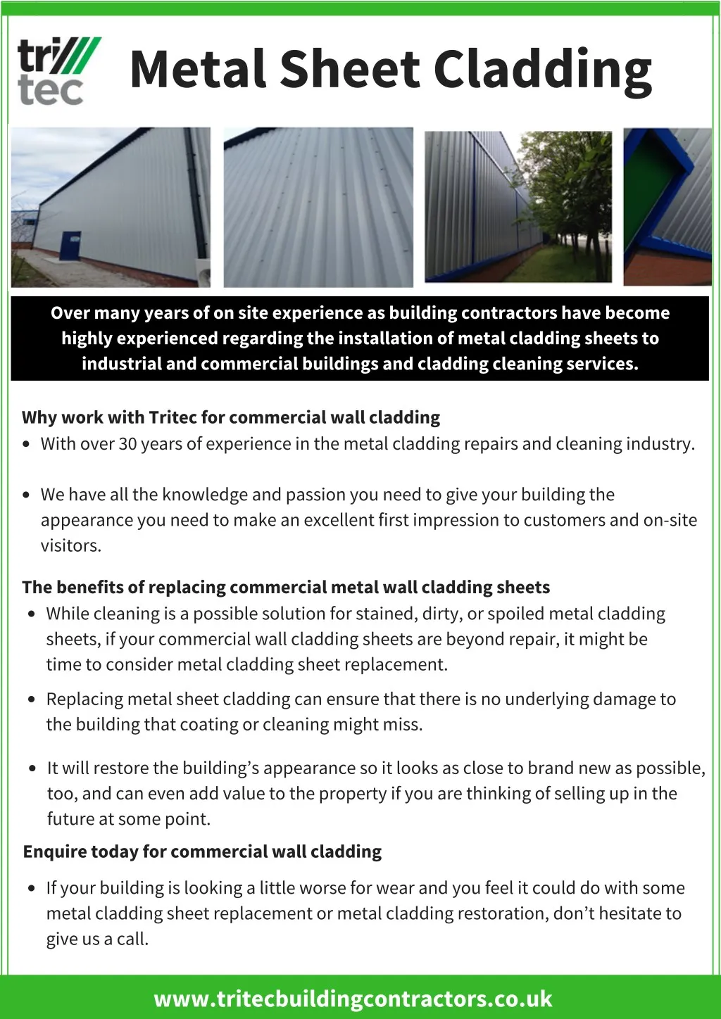 PPT - Metal Cladding Sheet Replacement - Tritec Building Contractors ...