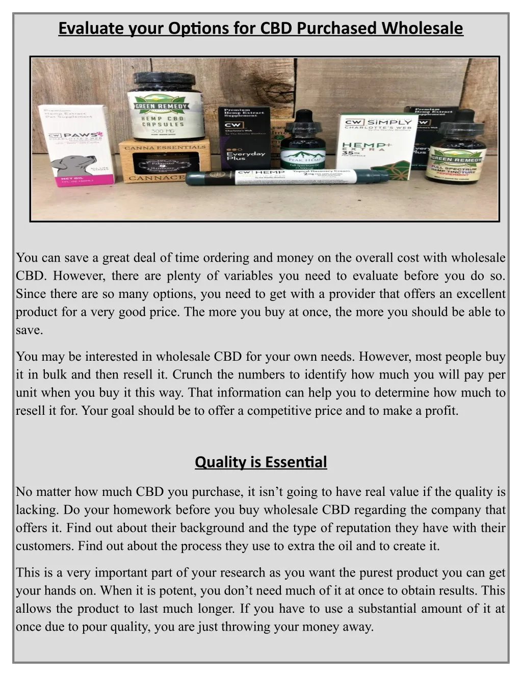 PPT - Evaluate your Options for CBD Purchased Wholesale PowerPoint ...