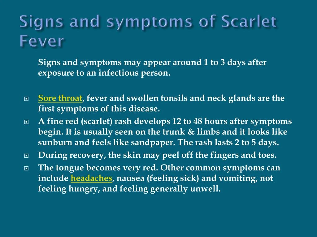 Ppt Scarlet Fever Causes Symptoms Treatment And Prevention Powerpoint Presentation Id8008648