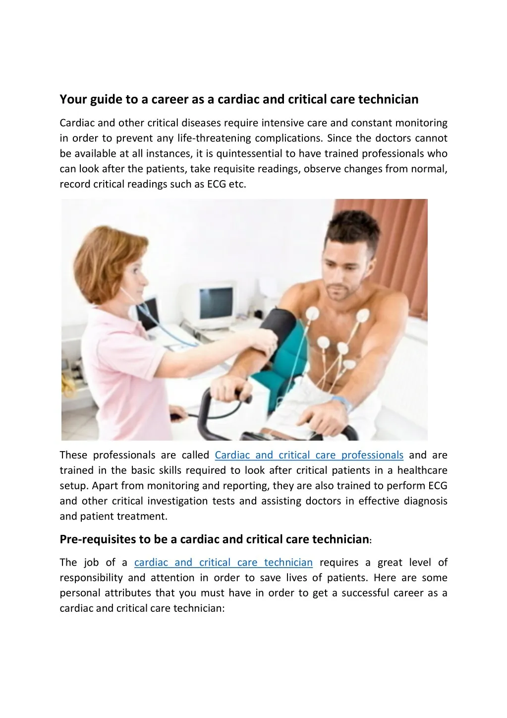 PPT - Your guide to a career as a cardiac and critical care technician ...