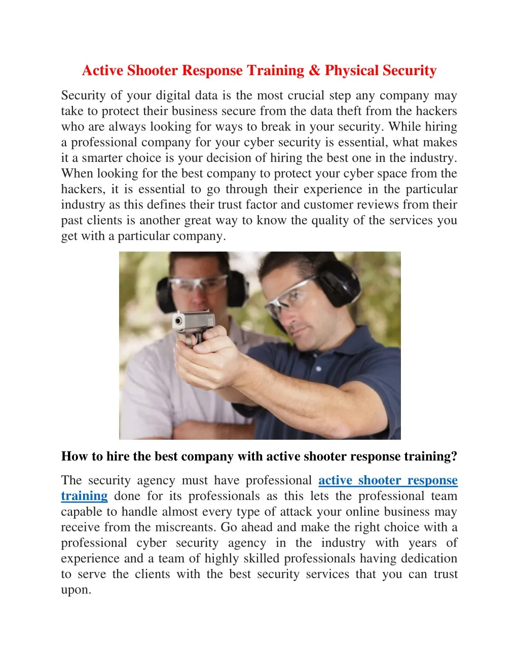 PPT - Active Shooter Response Training & Physical Security PowerPoint ...