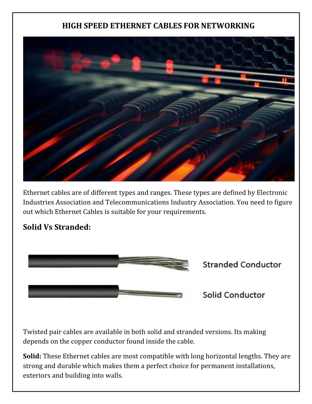 PPT - High Speed Ethernet Cables For Networking PowerPoint Presentation ...