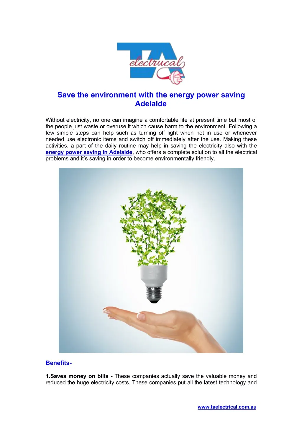 PPT - Save the environment with the energy power saving Adelaide ...