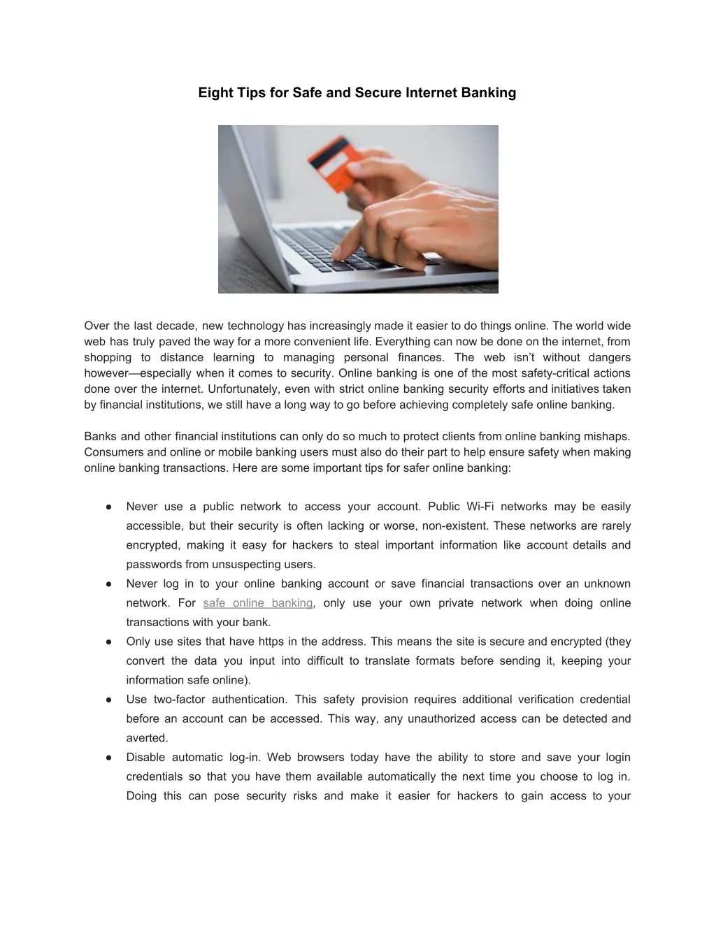 PPT - Eight Tips for Safe and Secure Internet Banking PowerPoint ...