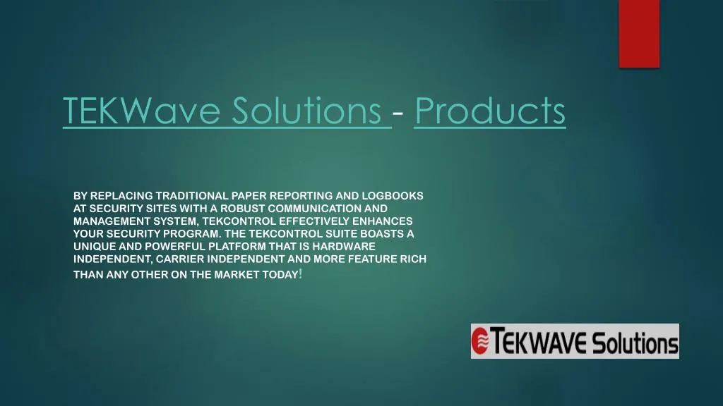 PPT - TEKWave Solutions - Products PowerPoint Presentation, free download - ID:8019081