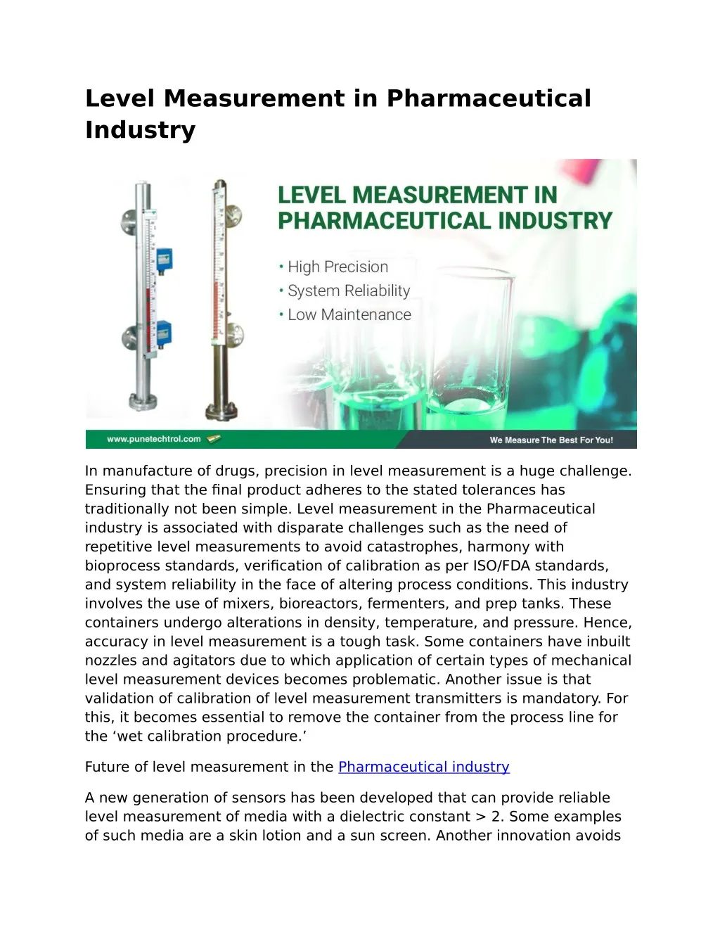 PPT - Level Measurement in Pharmaceutical Industry PowerPoint ...