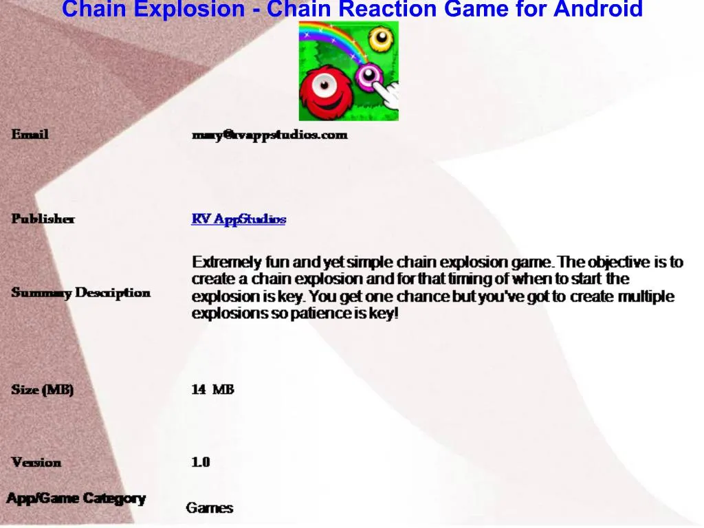 PPT - Chain Explosion - Chain Reaction Game for Android PowerPoint ...