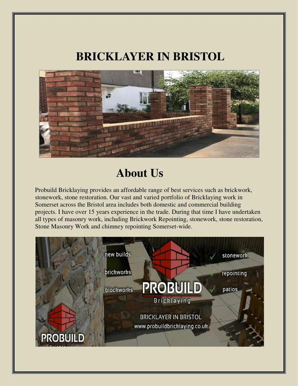 PPT - Brickwork Company in Bristol – Probuild Bricklaying PowerPoint ...