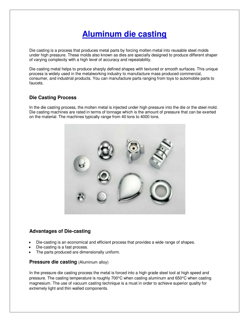 PPT - Aluminum die casting PowerPoint Presentation, free download - ID ...