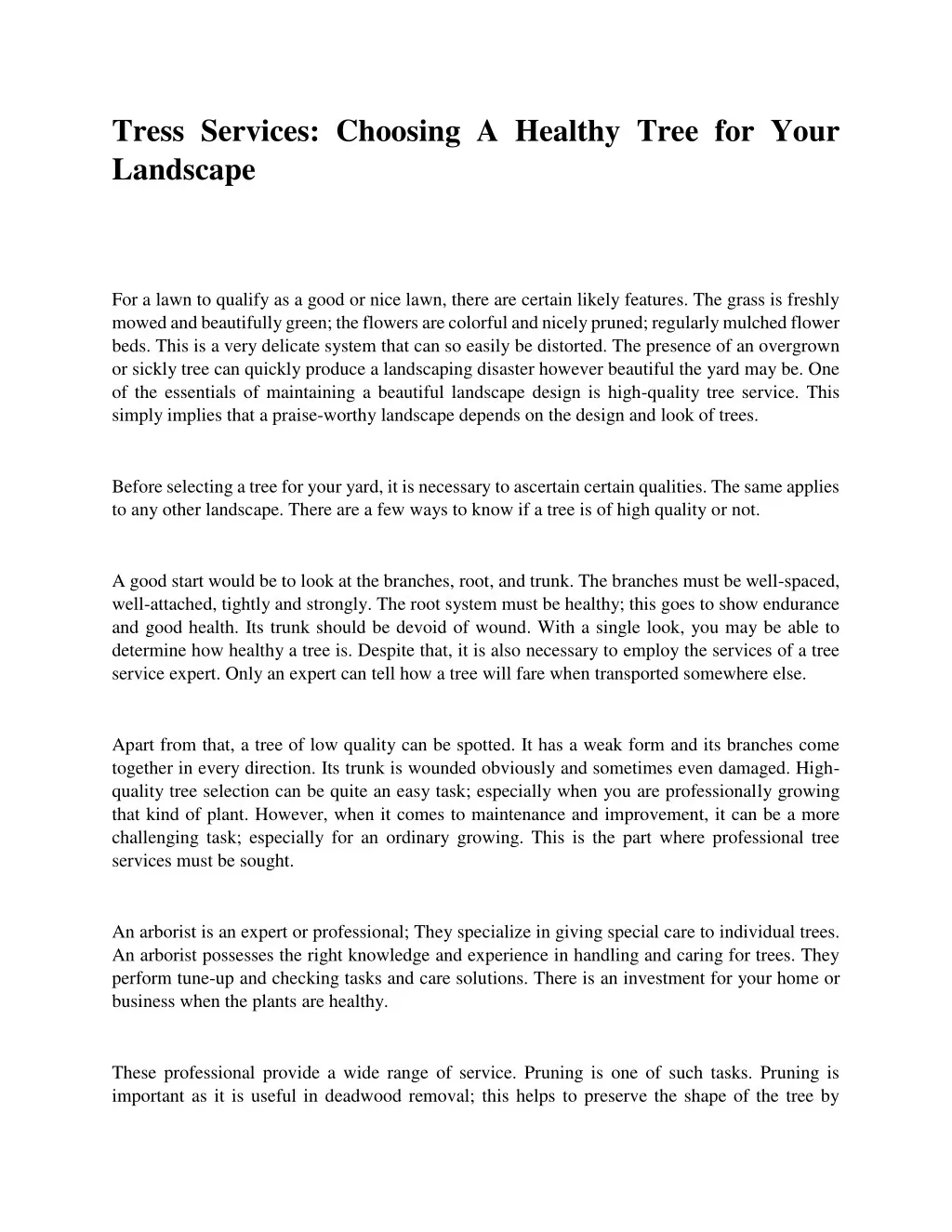 PPT - Tress Services: Choosing A Healthy Tree for Your Landscape ...
