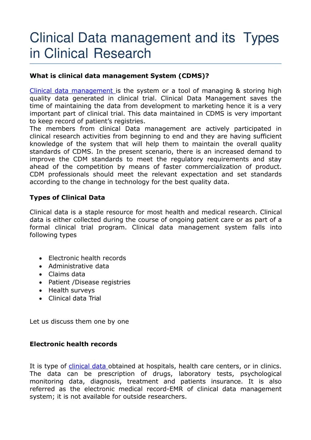 PPT - Clinical Data management and its Types in Clinical Research ...