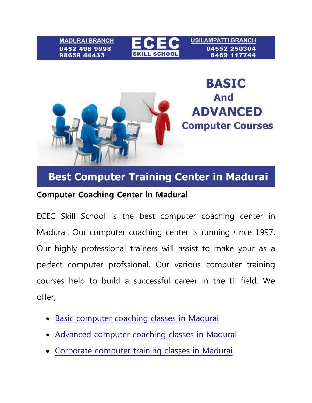 PPT - Computer Coaching Center in Madurai PowerPoint Presentation, free ...