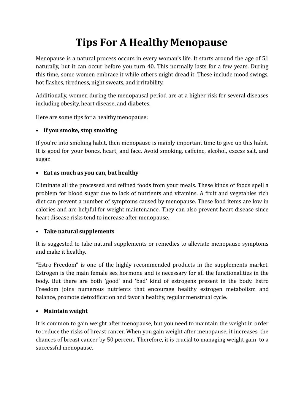 PPT - Tips For A Healthy Menopause PowerPoint Presentation, free ...