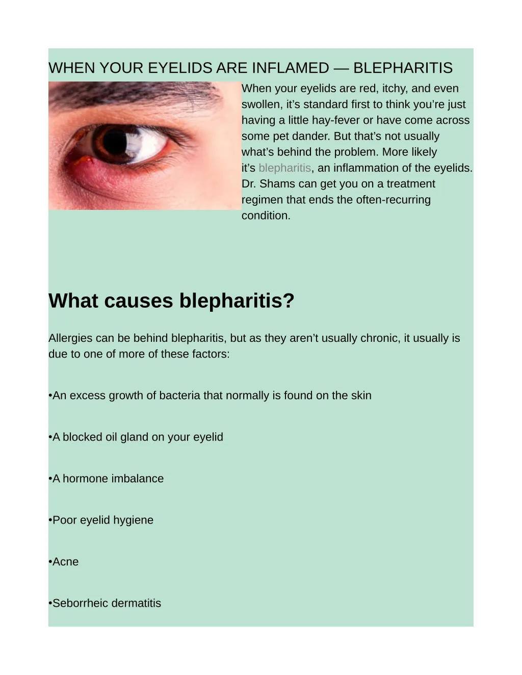 PPT - WHEN YOUR EYELIDS ARE INFLAMED — BLEPHARITIS PowerPoint ...