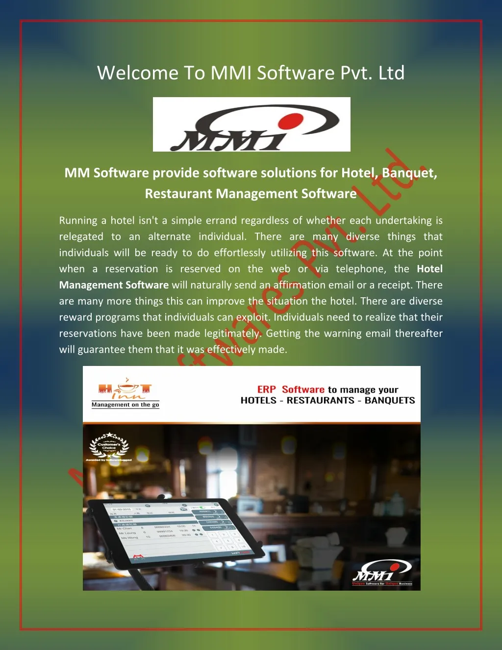PPT - Hotel Management Software - Mmsoftwares.com PowerPoint ...