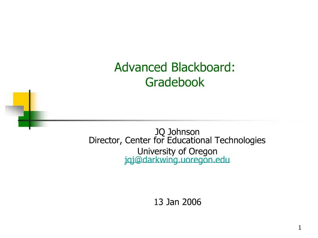 PPT - Advanced Blackboard: Gradebook PowerPoint Presentation, free ...