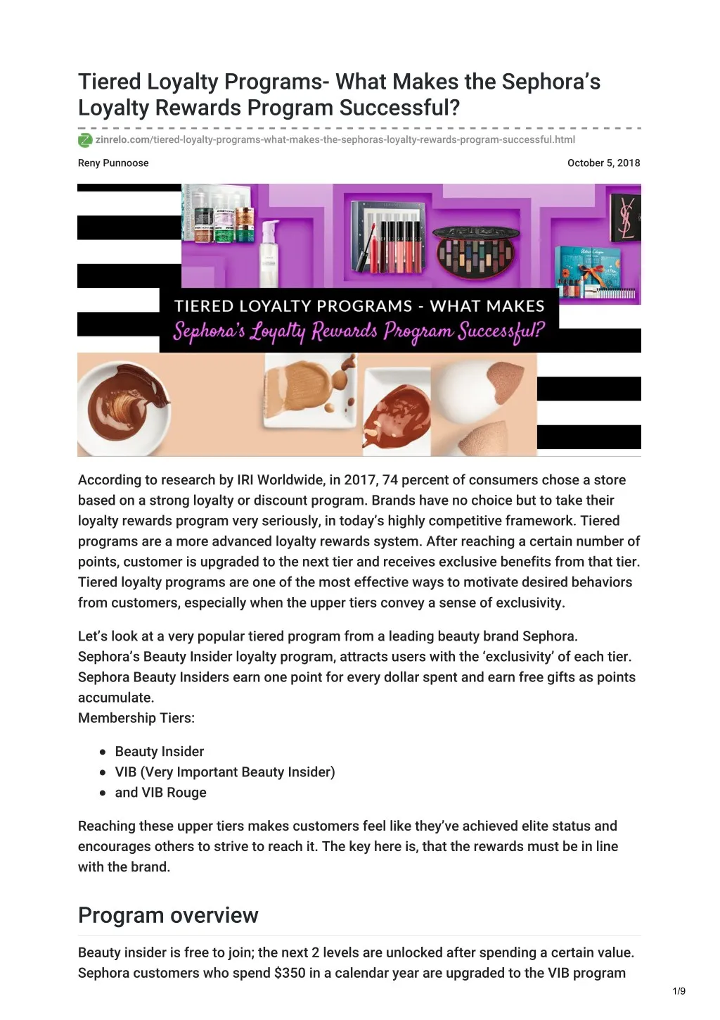 PPT - Tiered Loyalty Programs- What Makes the Sephora’s Loyalty Rewards ...