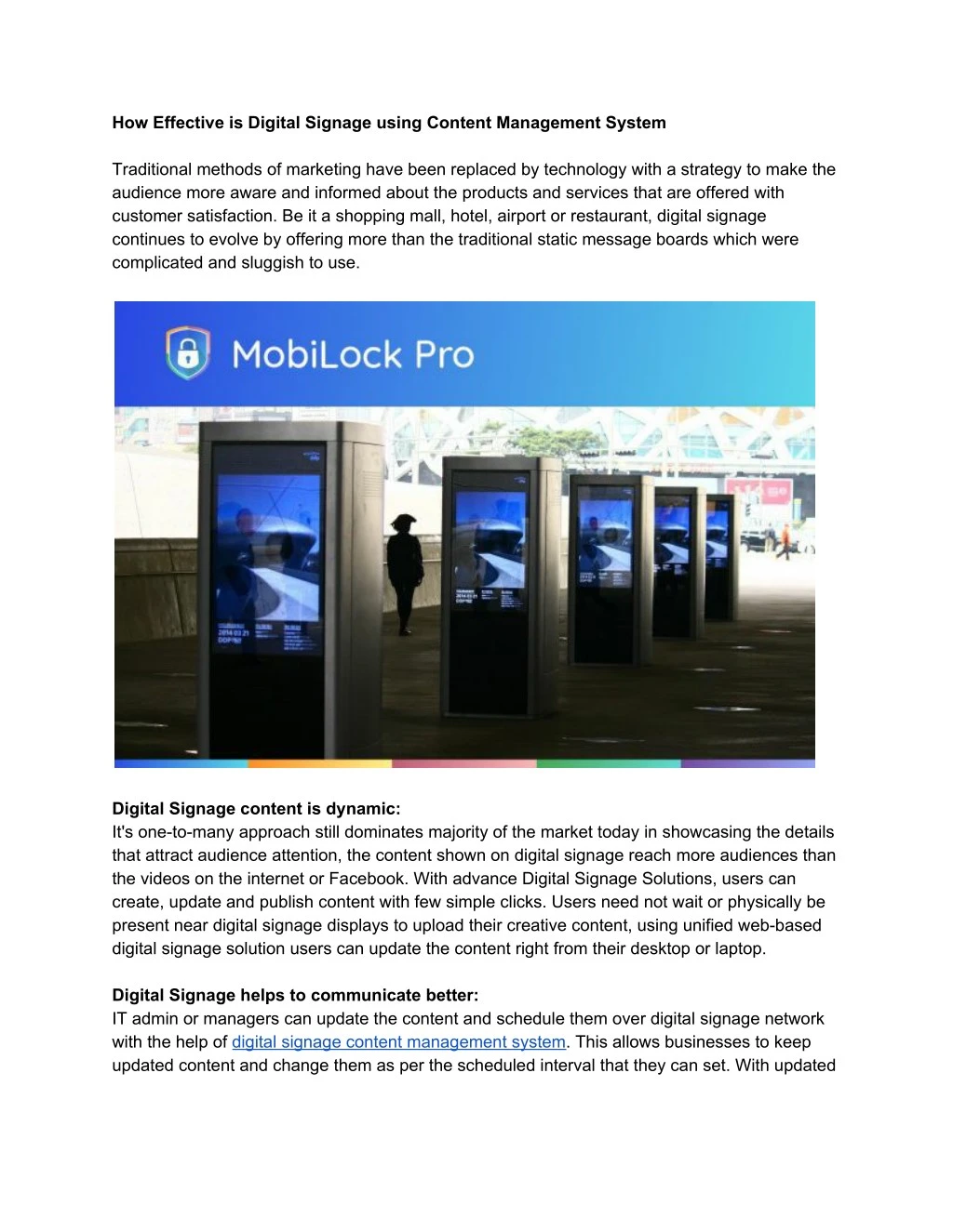 PPT - How Effective is Digital Signage using Content Management System ...