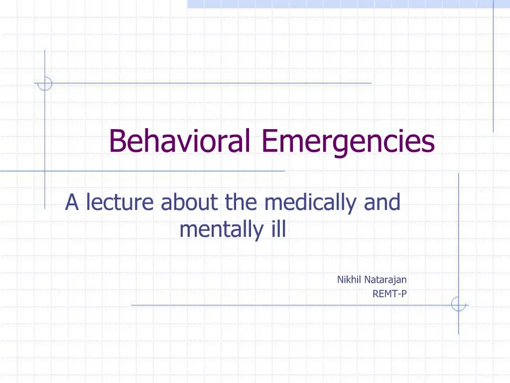 PPT - Behavioral Emergencies PowerPoint Presentation, free download ...