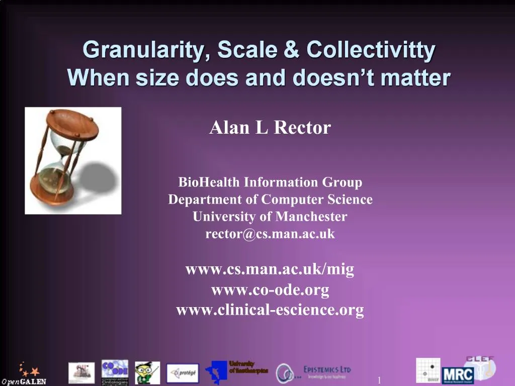 PPT - Granularity, Scale Collectivitty When size does and doesn t ...