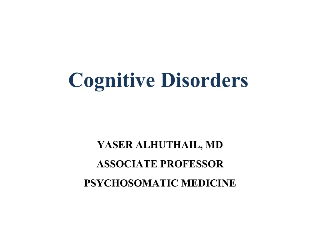 PPT - Cognitive Disorders PowerPoint Presentation, free download - ID ...