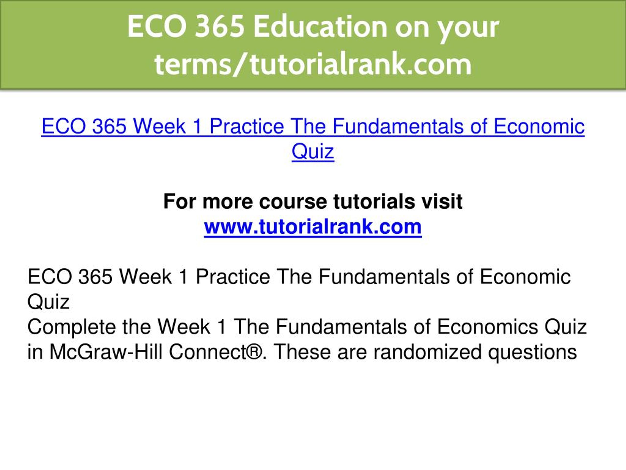PPT - ECO 365 Education on your terms/tutorialrank.com PowerPoint ...