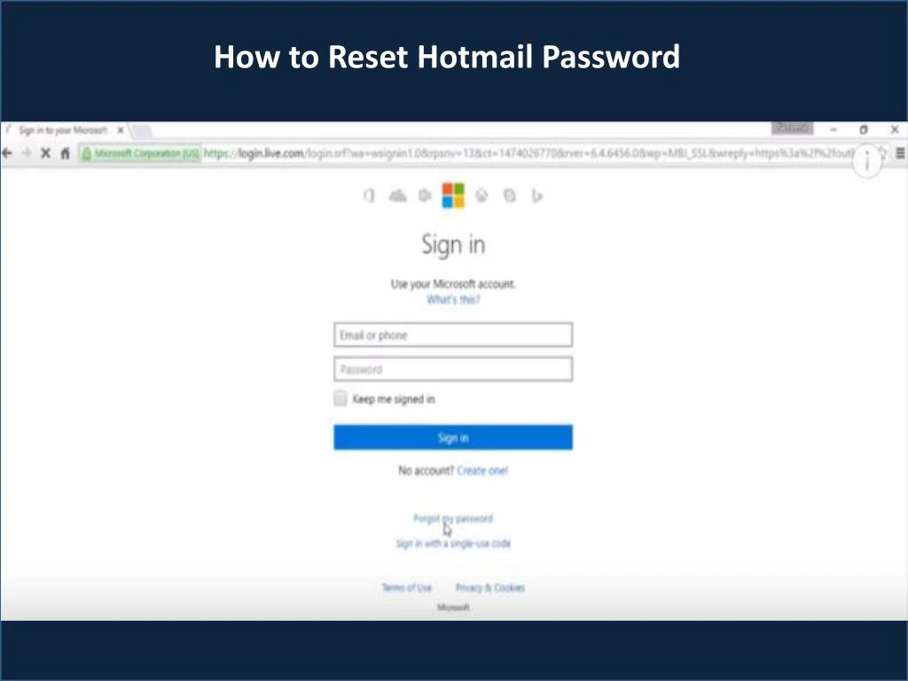 PPT - How to Reset Hotmail Password? PowerPoint Presentation, free ...