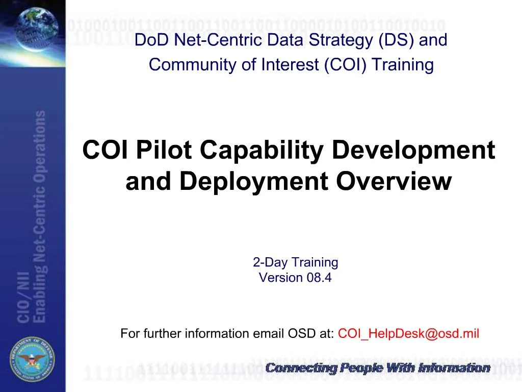 PPT - COI Pilot Capability Development and Deployment Overview ...