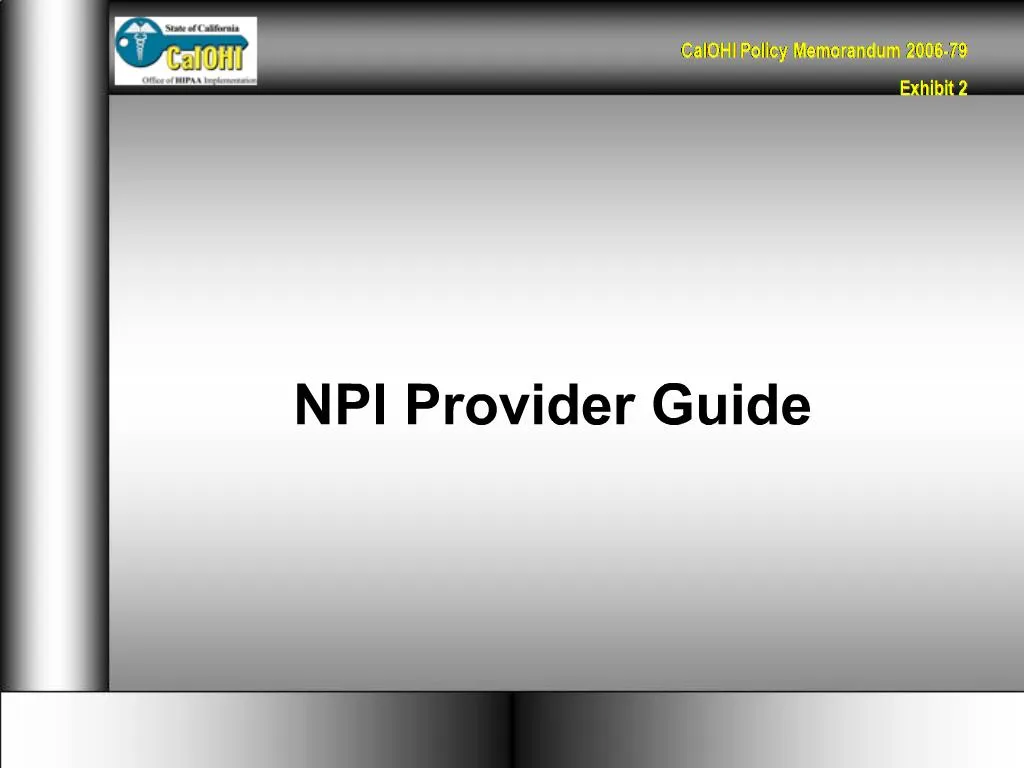PPT - NPI Provider Guide PowerPoint Presentation, free download - ID:813255