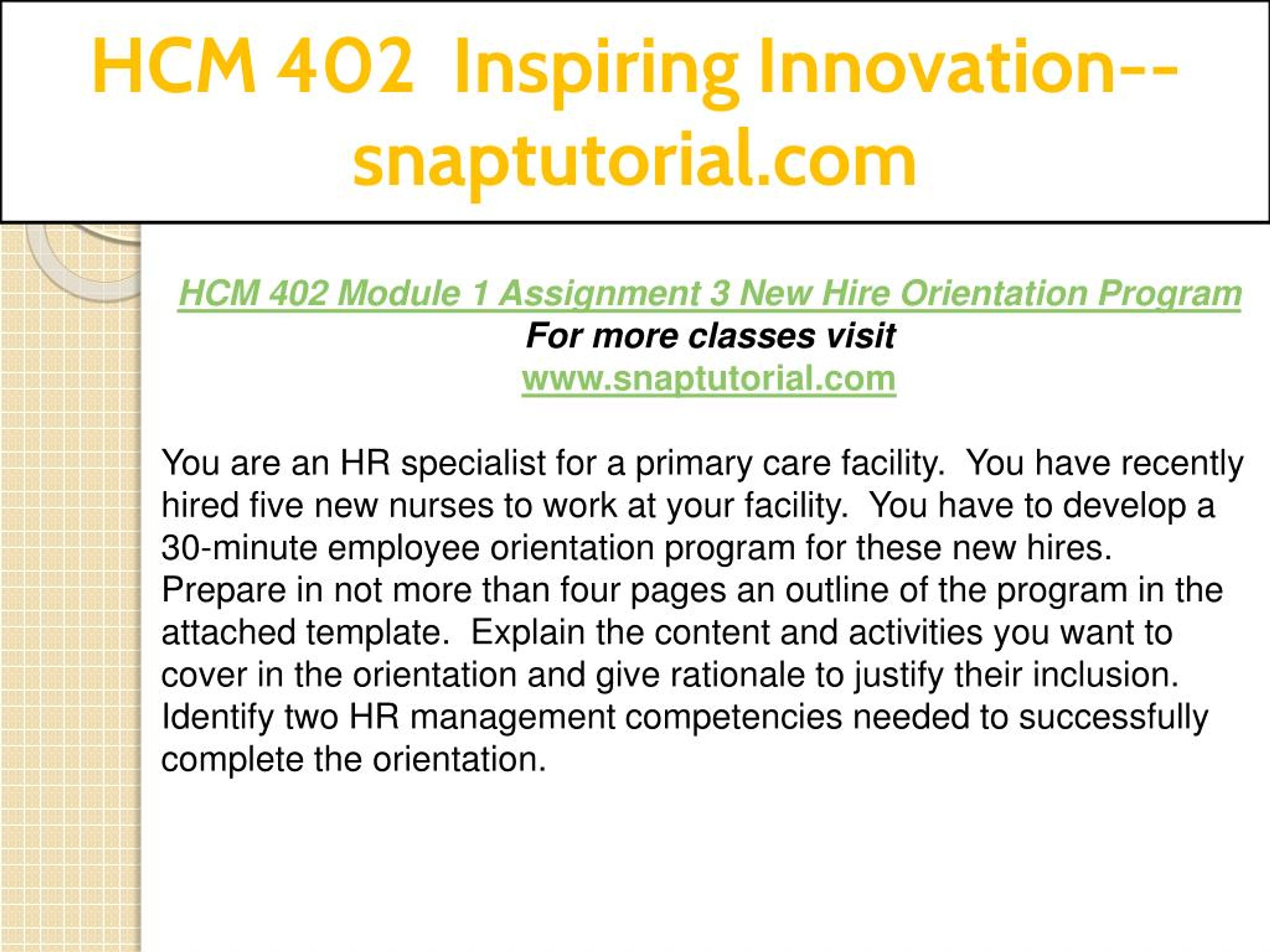 PPT - HCM 402 Inspiring Innovation--snaptutorial.com PowerPoint ... PPT - HCM 402 Inspiring Innovation--snaptutorial.com PowerPoint ...