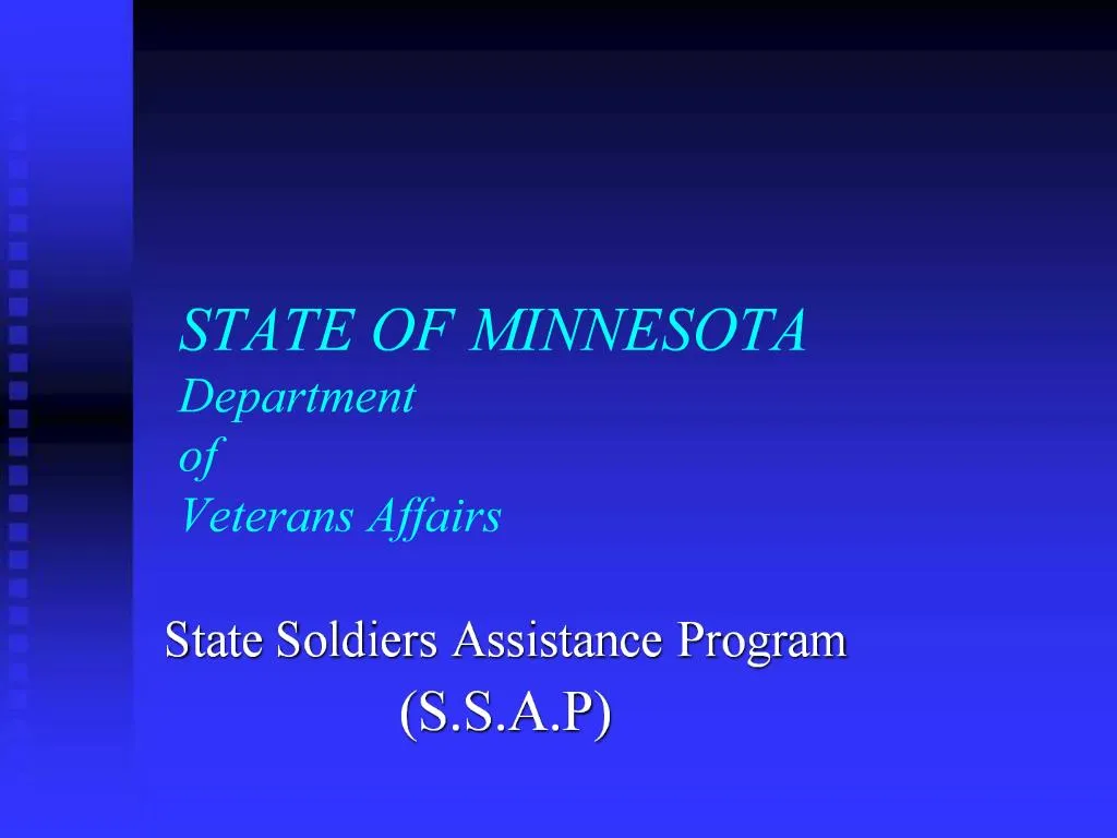PPT - STATE OF MINNESOTA Department of Veterans Affairs PowerPoint ...