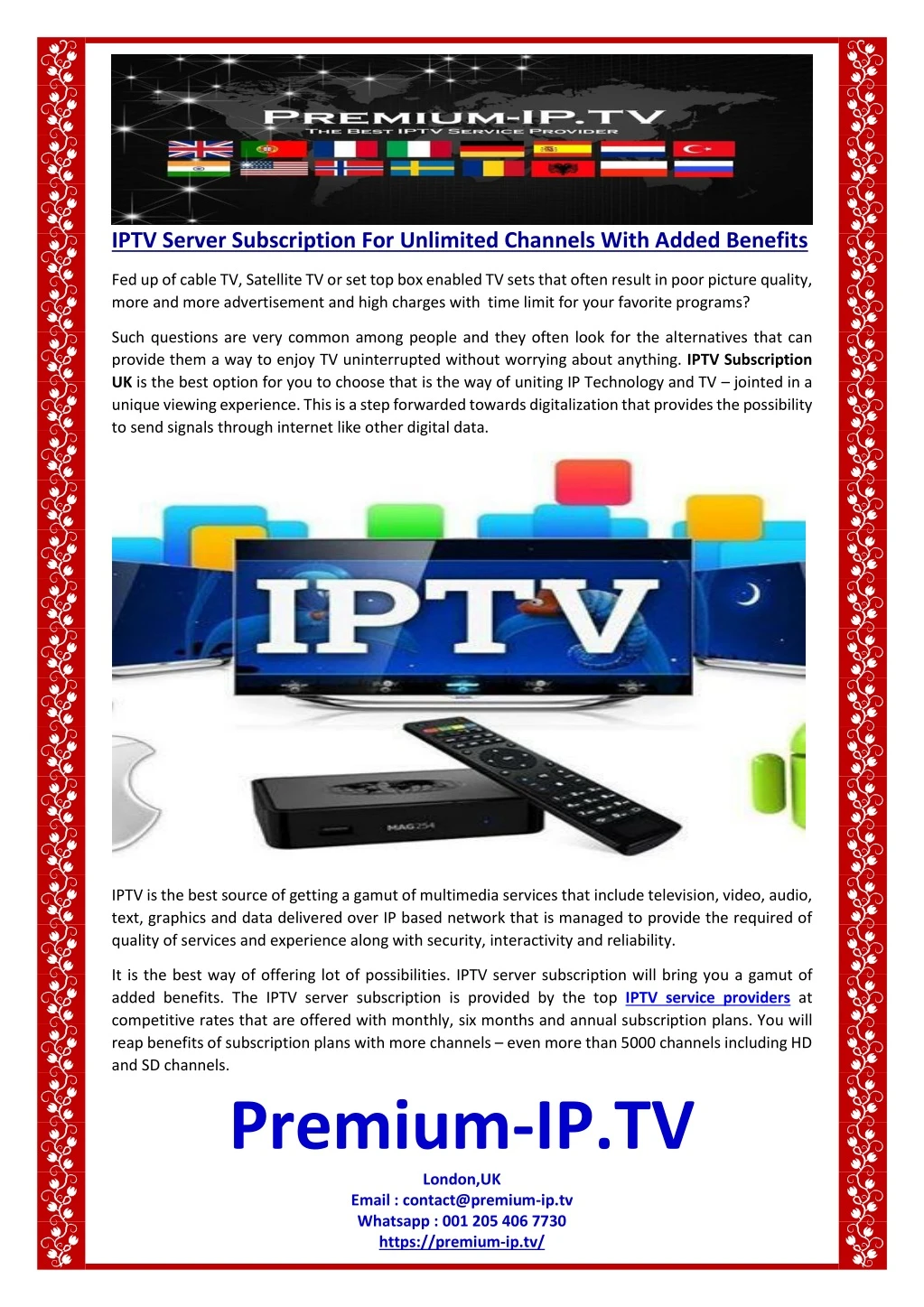 PPT - IPTV Server Subscription For Unlimited Channels With Added ...