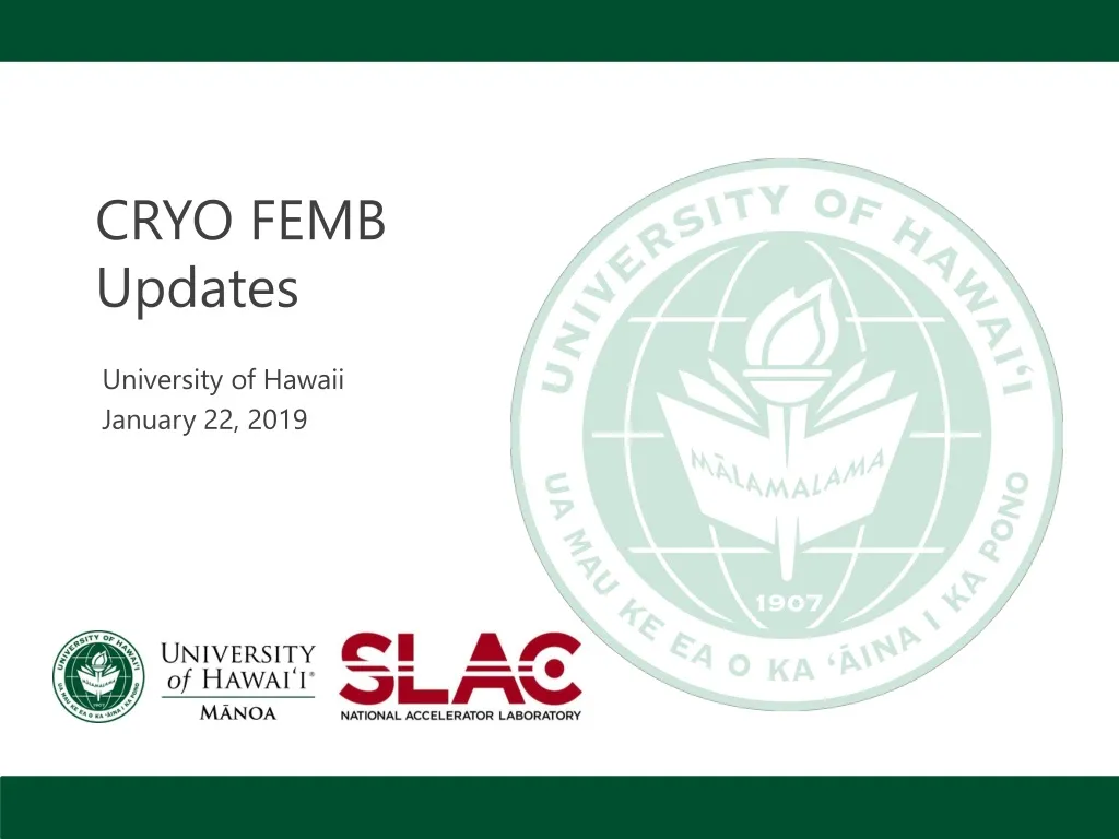 PPT - CRYO FEMB Updates PowerPoint Presentation, free download - ID:814713