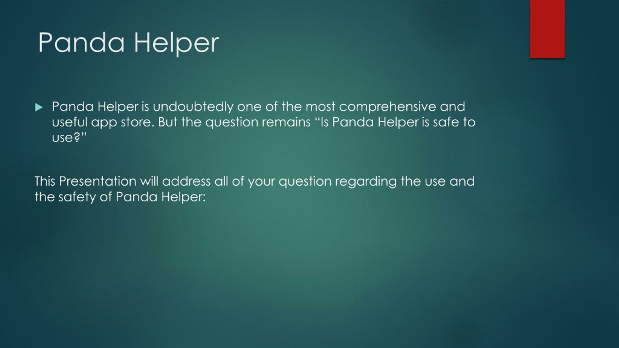 PPT Is Panda Helper Safe To Use PowerPoint Presentation Free