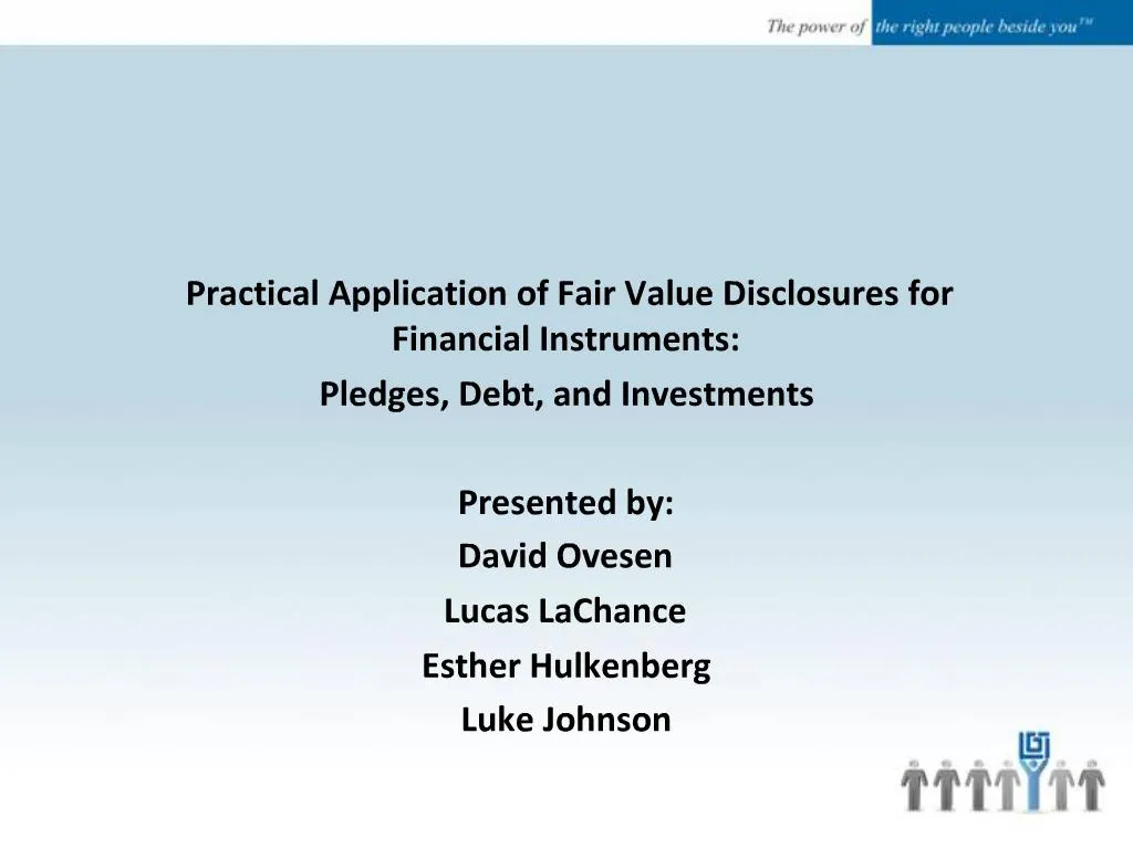 PPT - Practical Application of Fair Value Disclosures for Financial ...