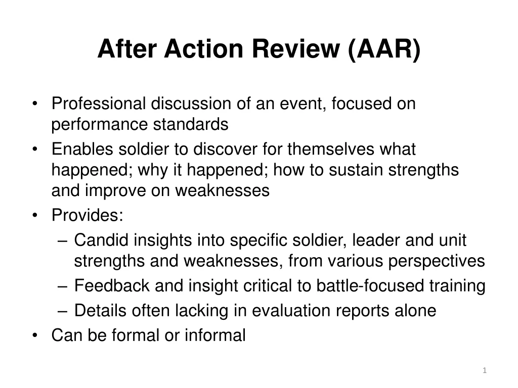 PPT - After Action Review (AAR) PowerPoint Presentation, free download ...