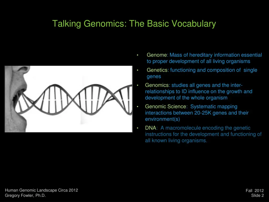 PPT - Talking Genomics: The Basic Vocabulary PowerPoint Presentation, free download - ID:816523